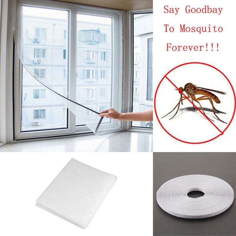 Self adhesive Fly Insect Window Screen White Black Door Mesh Window Net ...