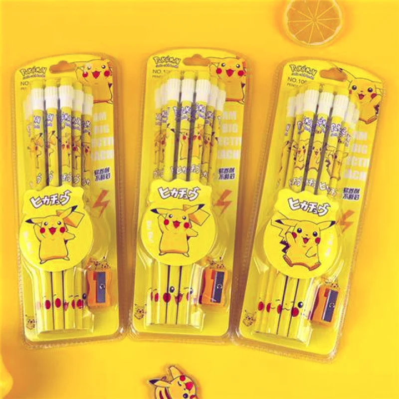 6pcs/12pcs Pokemon HB Pencil Children Cartoon Anime Student Stationery ...