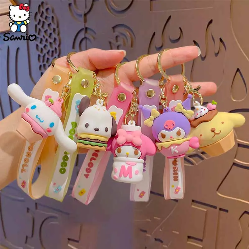 Kawaii-Sanrio-Keychain-Cartoon-Anime-Kuromi-Cinnamoroll-My-Melody-PVC ...