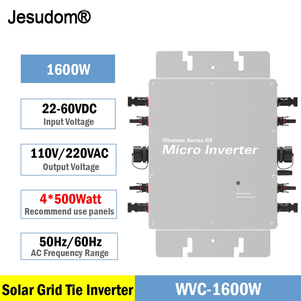 1600w Wireless Series R3 Micro Inverter Wvc Solar Grid Tie Converter Dc22-60v To 120v230v Auto ...