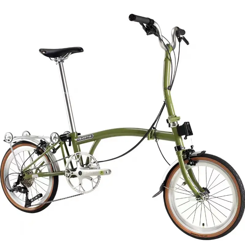 Chromoly-Steel-Tri-Fold-Folding-Bike-16-Inch-9-Speed-Carston-Dual-V ...