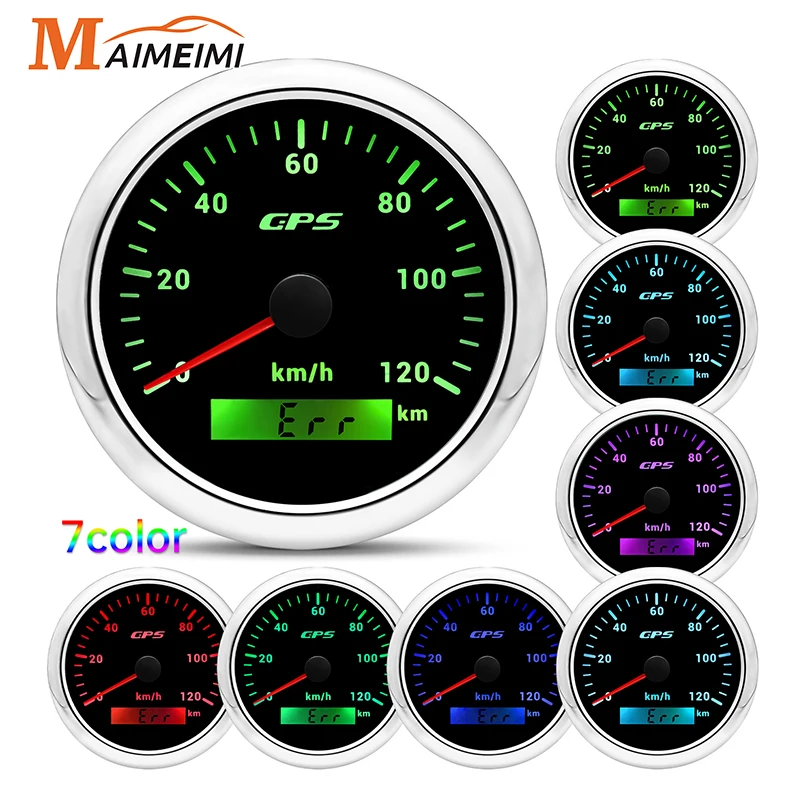 Universal-85MM-GPS-Speedometer-Gauge-7-Color-LED-Backlight-For ...