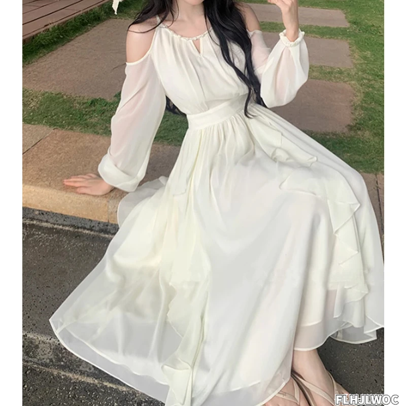 2024-Ruffles-Dresses-Women-Cute-Japanese-Korean-Design-Holiday-Date ...