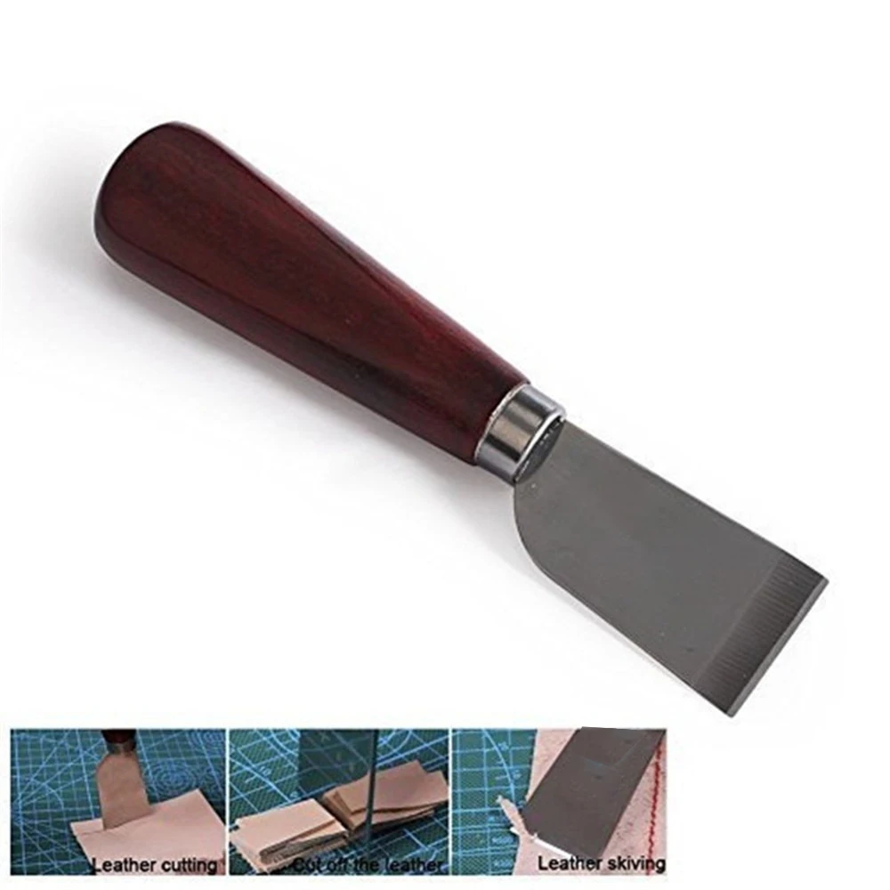 DIY-Leathercraft-Tool-Wooden-Handle-Stainless-Steel-Leather-Cutting ...