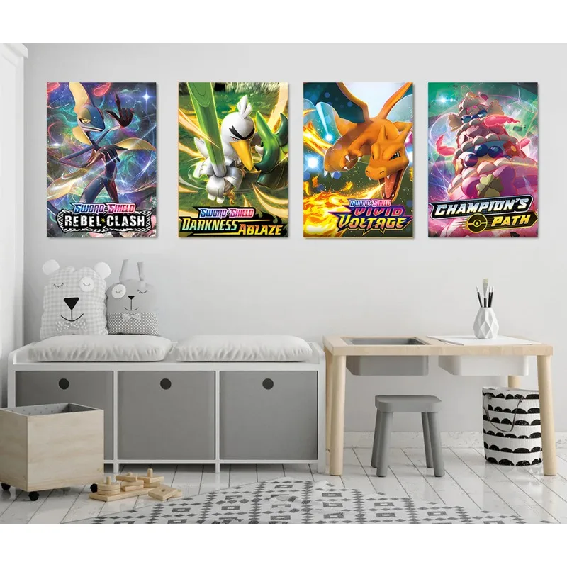 Pokemon-Modern-Mural-Watercolor-Canvas-Frameless-HD-Painting-Pikachu ...