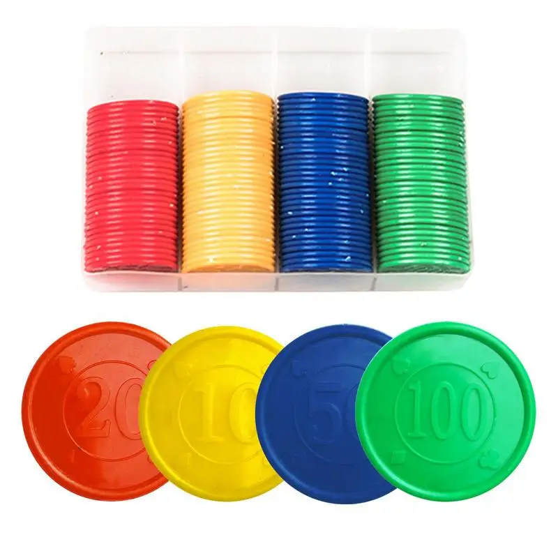 160pcs-Casino-Poker-Chips-Board-Game-Color-Plastic-Chips-Reward-Coins ...