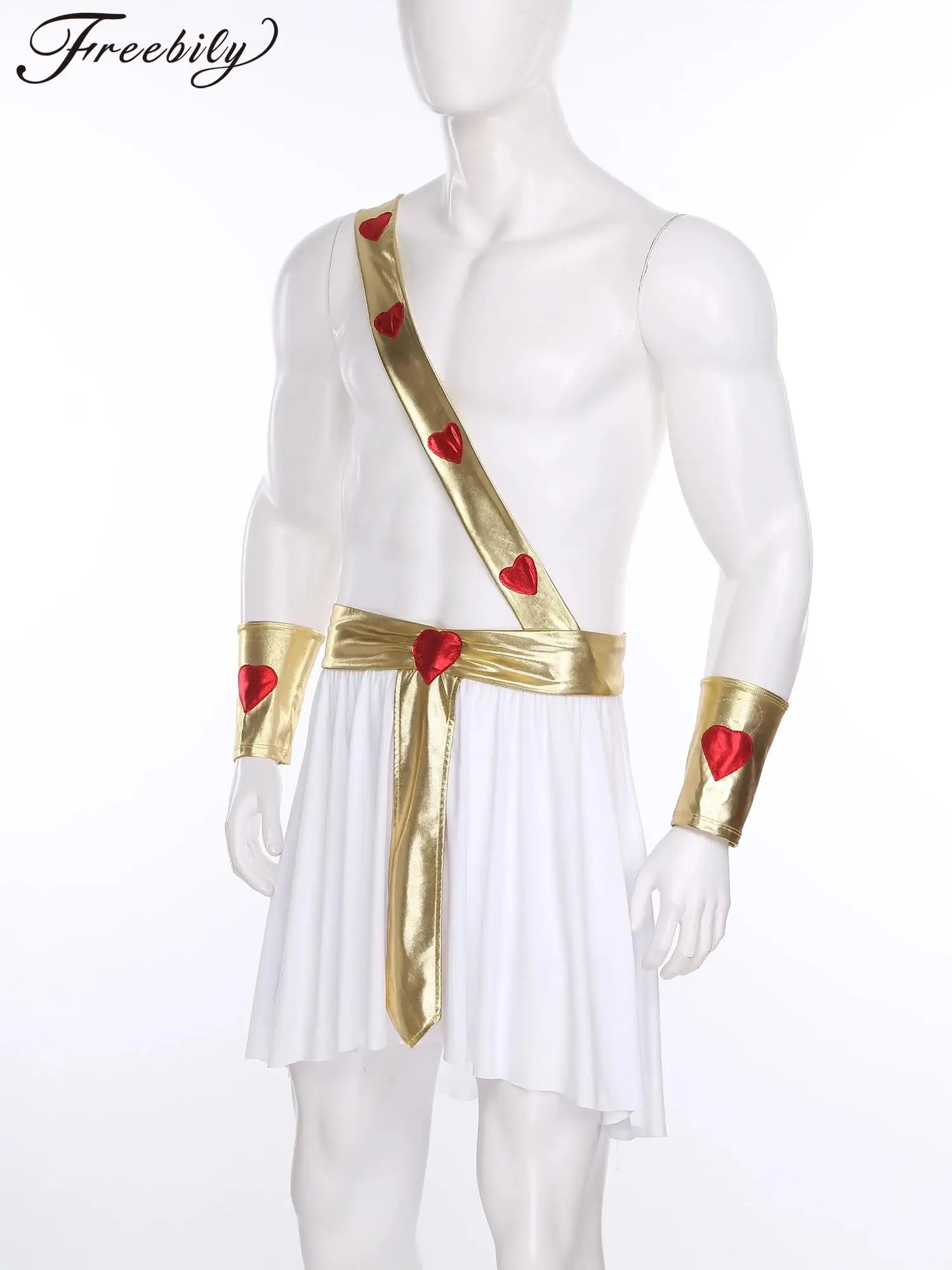 Men Halloween Valentine Cupid Costume God of Love Role Play Clothes ...