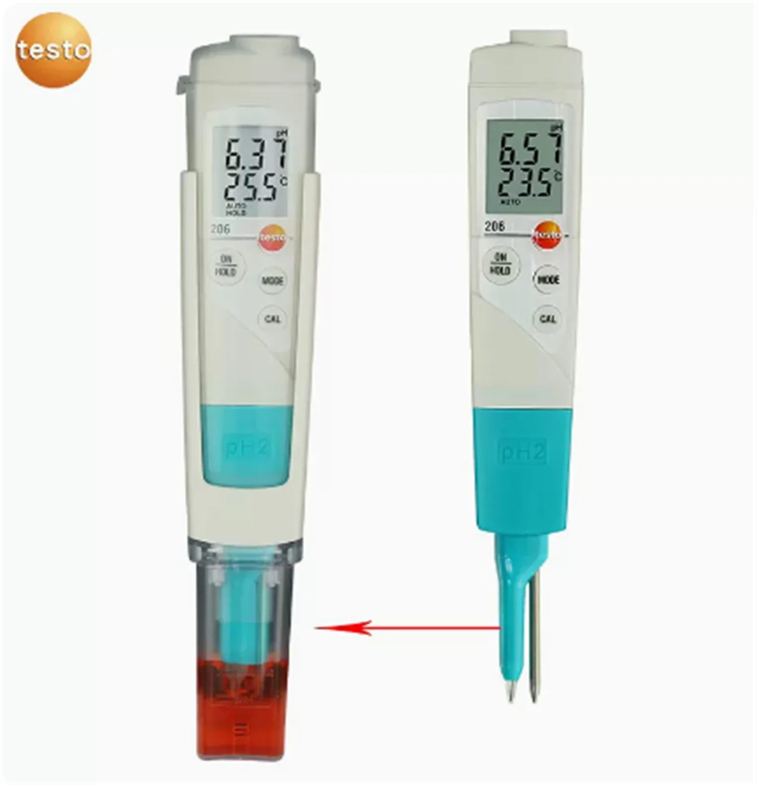 Testo 206-ph2 Ph Meter Tester Instrument Probe Head For Liquids 0563 ...