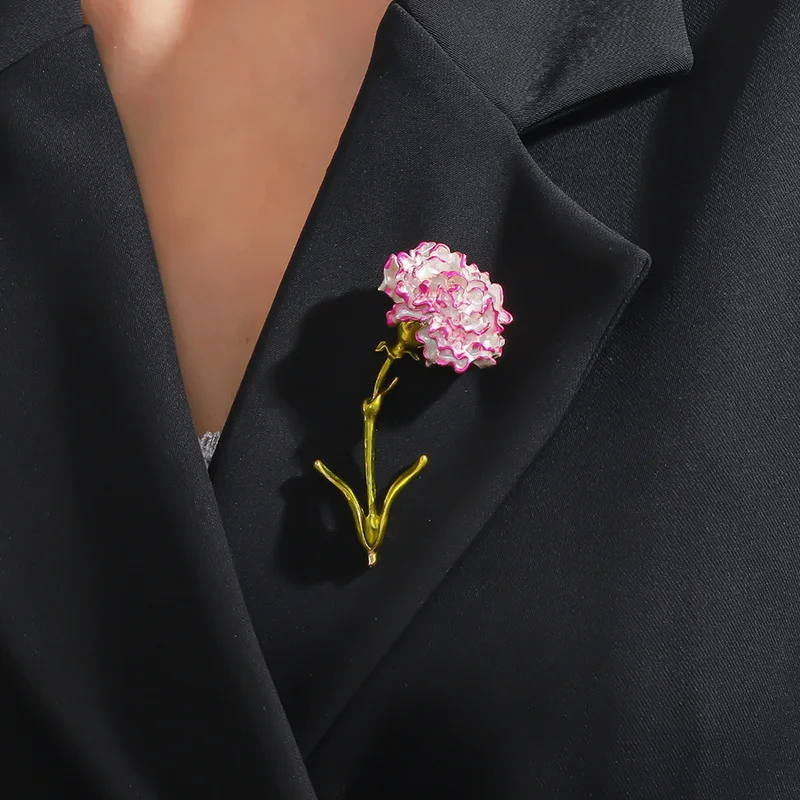 Elegant-Carnation-Flower-Brooches-for-Women-Alloy-Enamel-Lotus-Floral ...