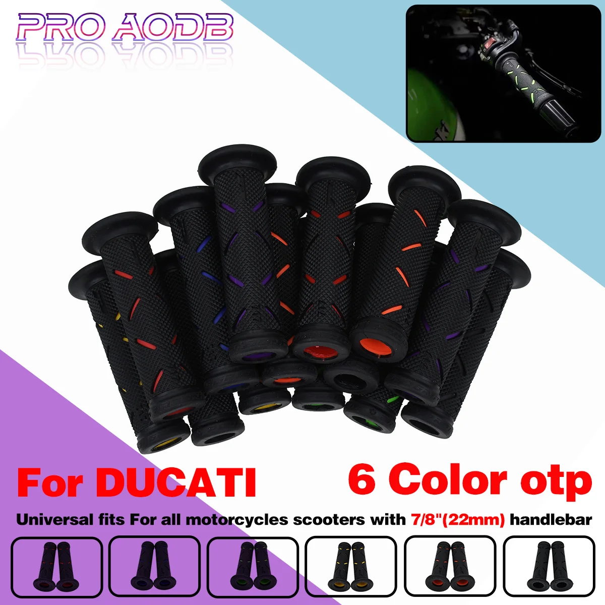 MOTO-GP Motorcycle Universal Handle Bar Grips for Ducati Supersport950 ...