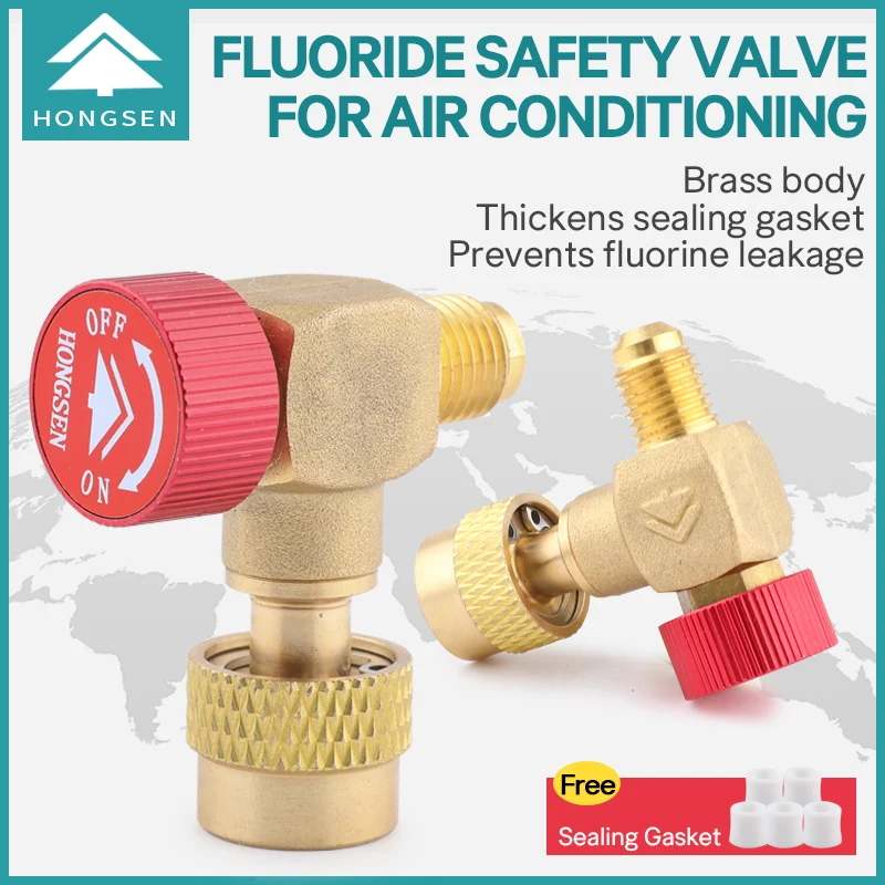 HS-Right-Angle-Copper-Air-Conditioner-Safety-Valve-R22-32-410-Fluorine-Adding-Valve-Refrigerant ...