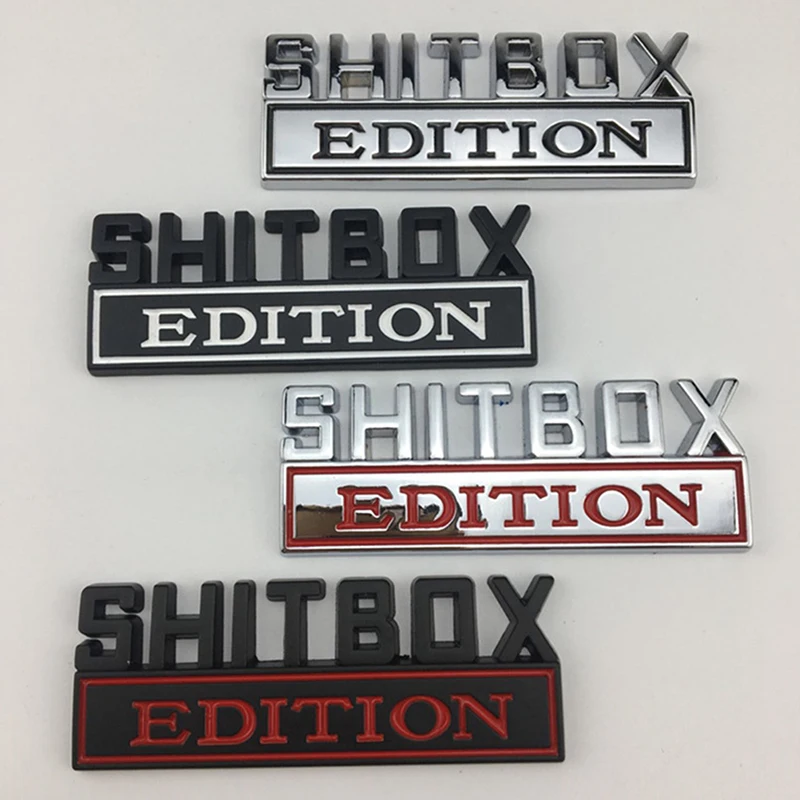 1X-3D-ABS-Emblem-SHITBOX-EDITION-Badge-Car-Tail-Side-Sticker-Automotive ...