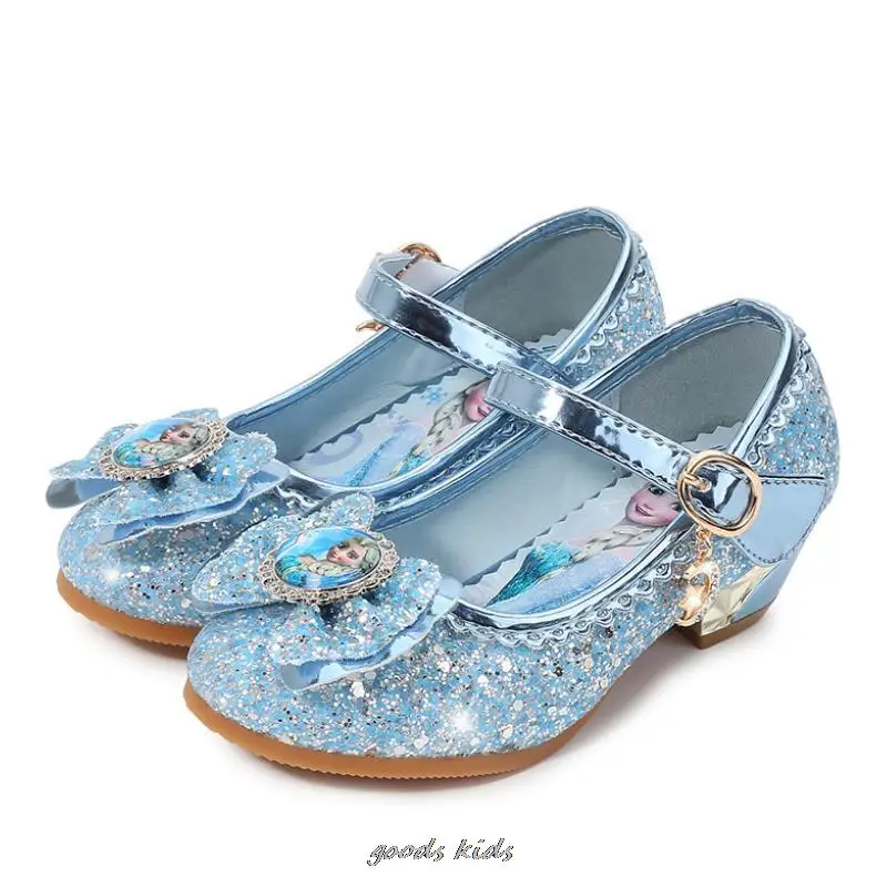 Disney-New-Children-Elsa-Party-Leather-Sandals-Girls-PU-High-Heel-Kids ...