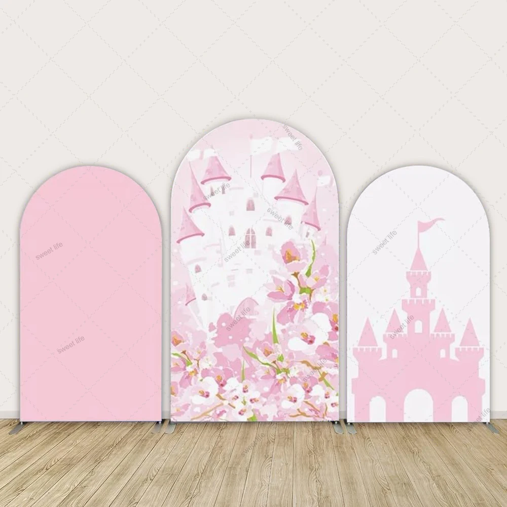 Castle Arch Backdrop Chiara Cover Pink Floral Princess Baby Shower Girl ...