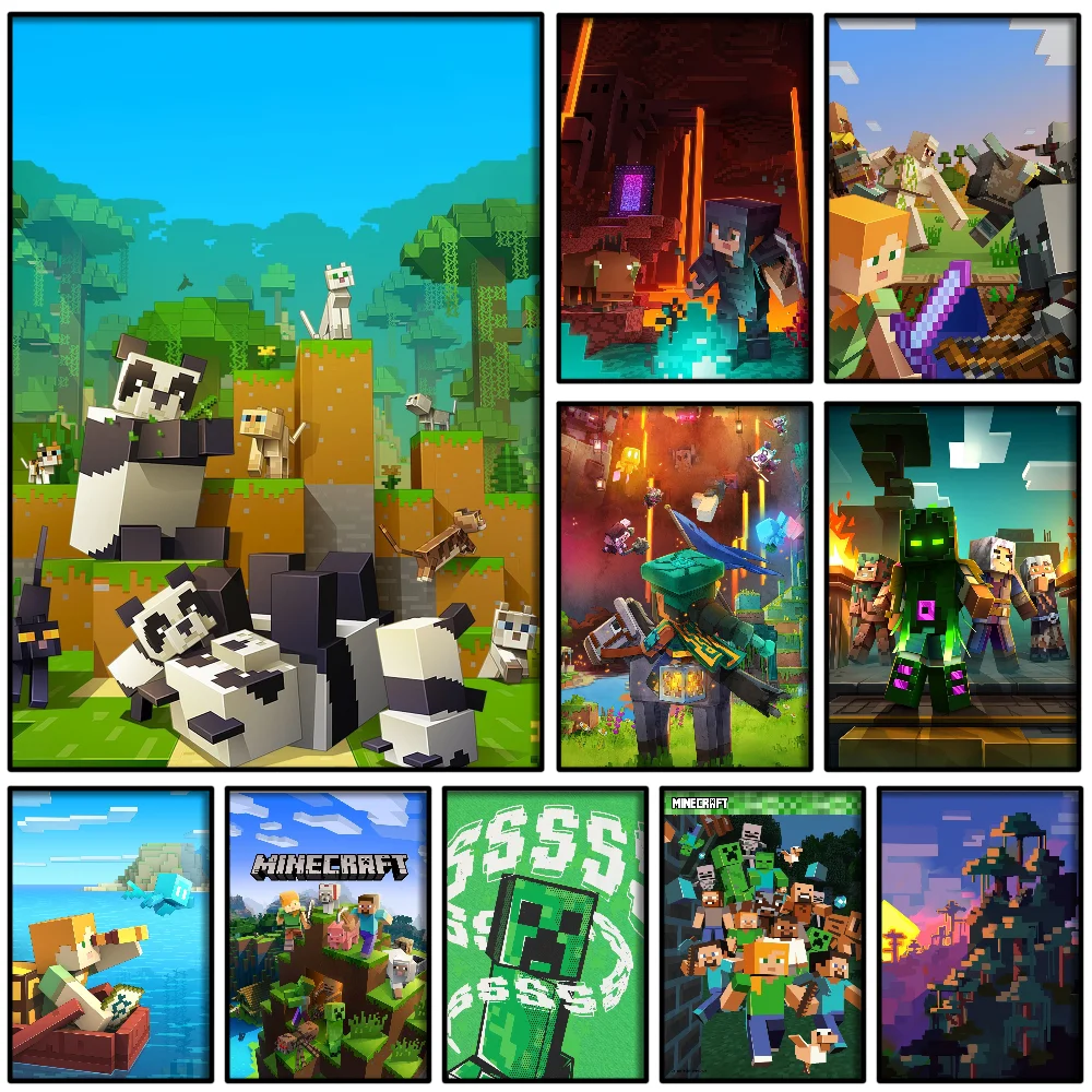 1PC-Game-M-Minecraft-Poster-Self-adhesive-Art-Waterproof-Paper-Sticker ...