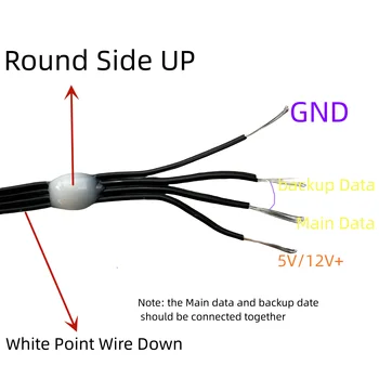 DC5V 12V 1000/3000ct Black Wire WS2818 Dual Signal 4Pin LED Pebble Seed ...