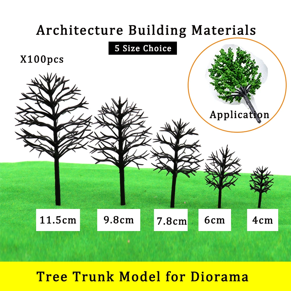 100Pcs Architectuur Gebouw Plastic Model Boom Kofferbak Maken Bomen ...