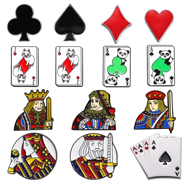 Creative-Poker-Enamel-Brooch-Spades-Clubs-Square-Hearts-Panda-Cat-Sword ...