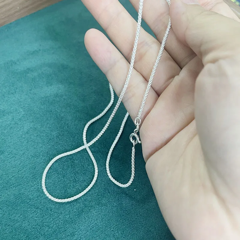 40-50cm-1-6mm-Solid-Pure-Real-925-Sterling-Silver-Maize-Chain-Necklace ...