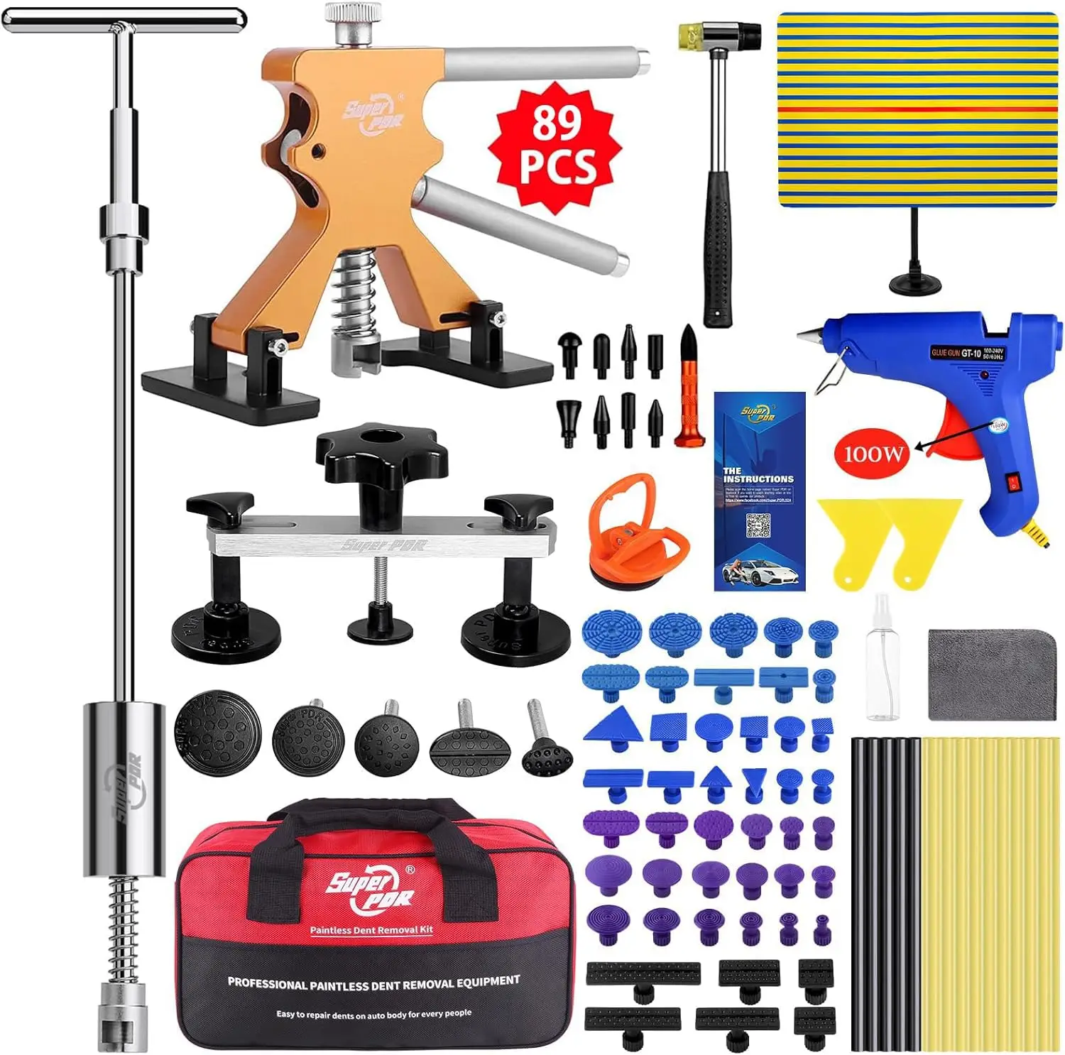 Super PDR Car Dent Repair Tool Auto Paintless Dent Repair Kit Dent ...