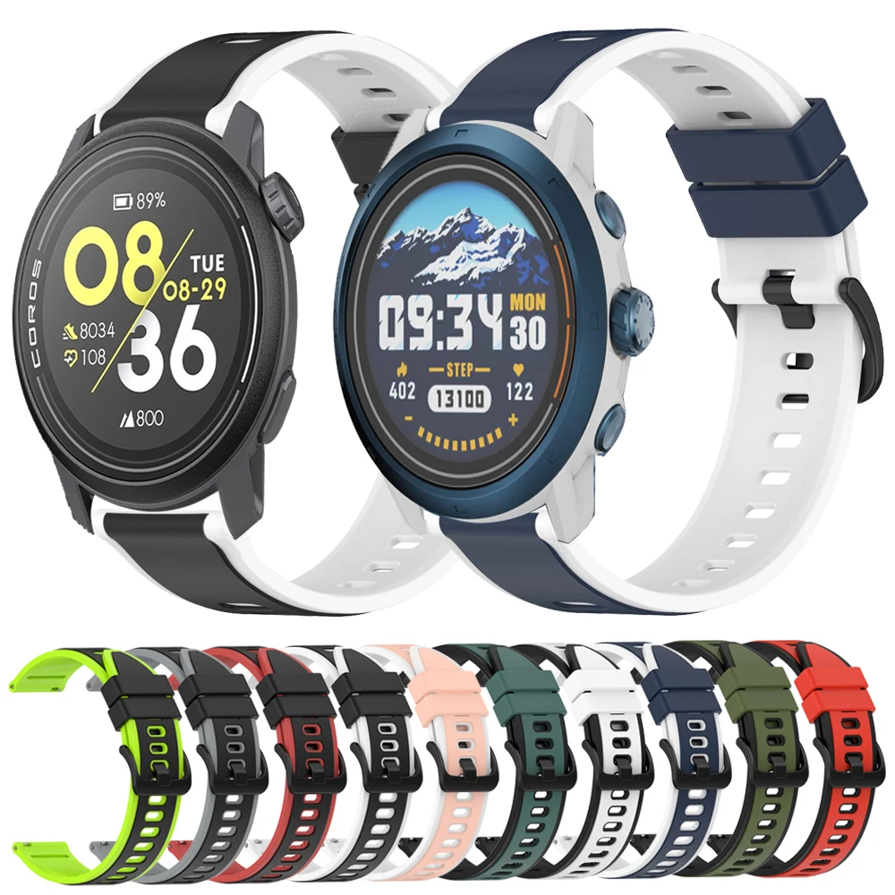 Two-Tone-Silicone-Strap-For-COROS-APEX-2-Pro-COROS-APEX-42mm-46mm ...