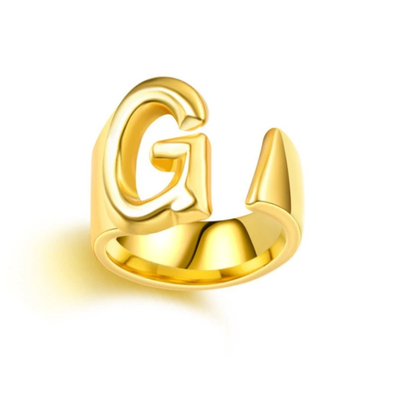 Gold Initial Name Letter Ring A Z 26 Letter Ring Stainless Steel ...