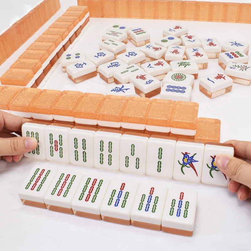 Crystal Mahjong Tiles Household Hand Rubbed Mahjong Large Sparrow Tile ...