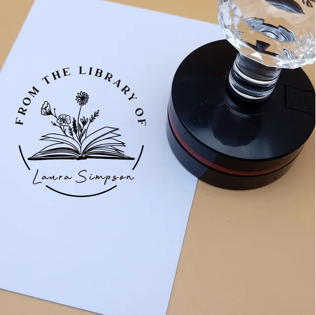 Custom Book Stamp Personalized Custom Name Stamp Self Inking From the ...