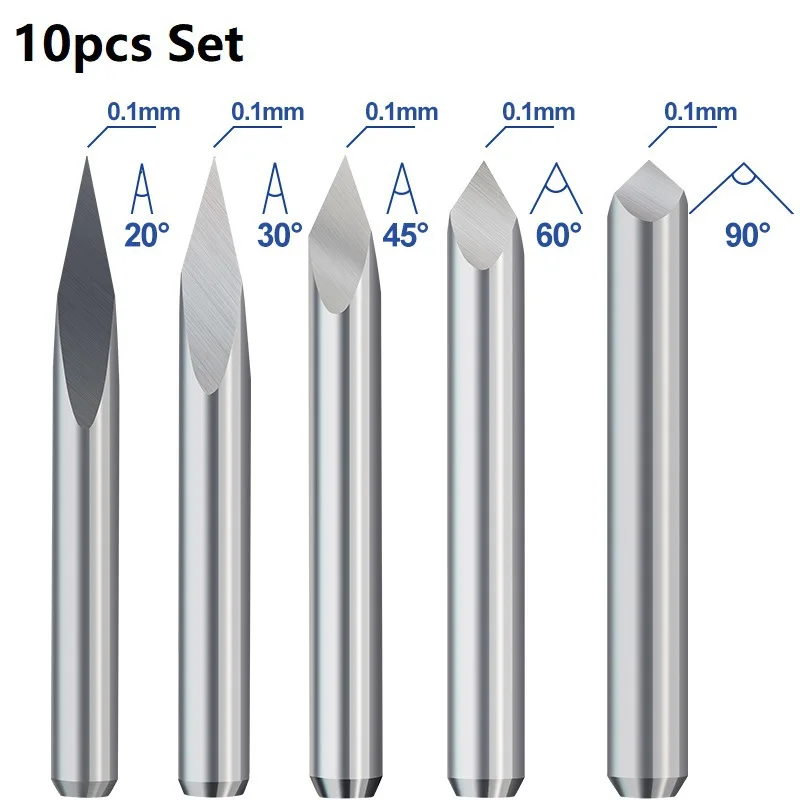 10pcs-CNC-Engraving-Bit-3-Edge-Pyramid-Engraving-Bits-3-175mm-Shank-20 ...