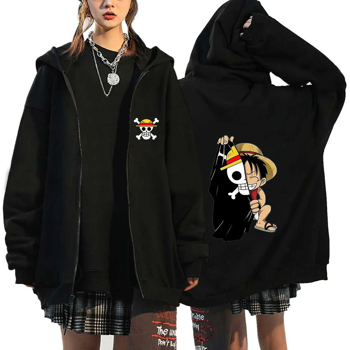 One Piece Luffy Zoro Oversized Sweatshirt Jacket | One piece ...