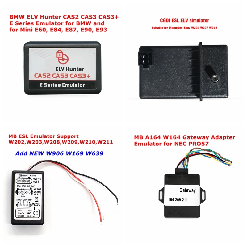 For BMW ELV Hunter CAS2 CAS3 CAS3+ E Series Emulator For Mercedes MB ...