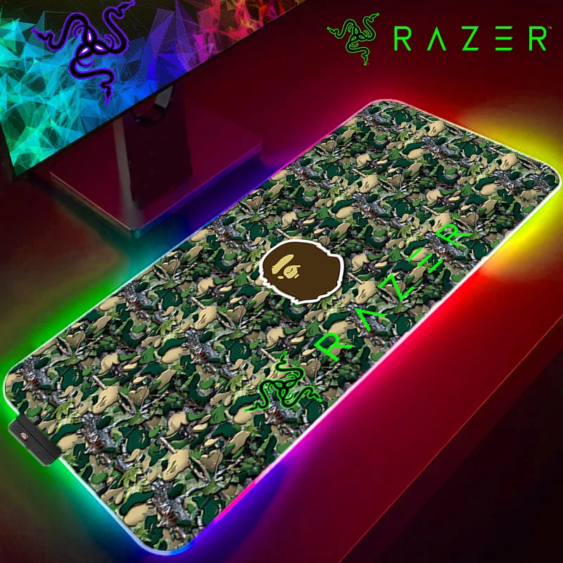 Luxury Razer BAPE A Bathing Ape RGB Mouse Pad Gaming Gamer Carpet ...