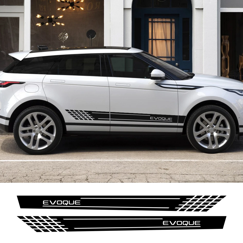 2pcs-Car-Door-Side-Racing-Stripe-Stickers-For-Land-Rover-Range-Evoque ...