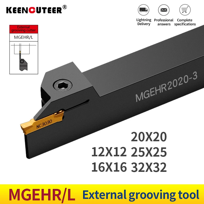 Full Series Grooving Tool Holder Mgehr1212 Mgehr1616 Mgehr2020 Mgehr2525 Carbide Grooving Insert ...
