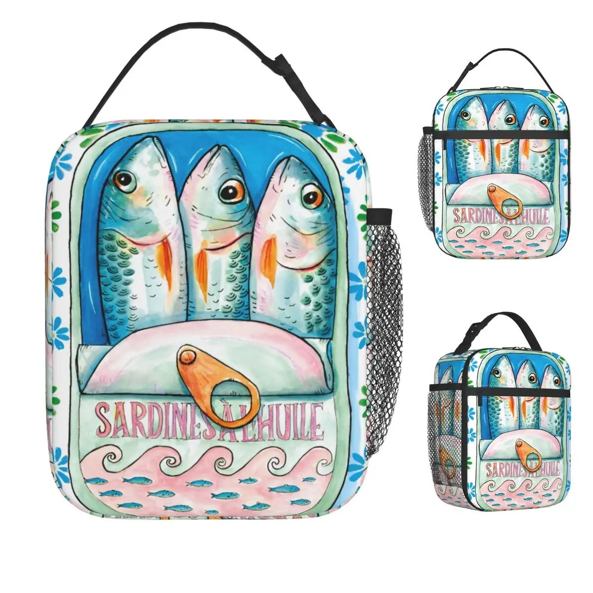 Sardines Ocean Colored Lunch Bag Casual Lunch Box For Adult Outdoor ...
