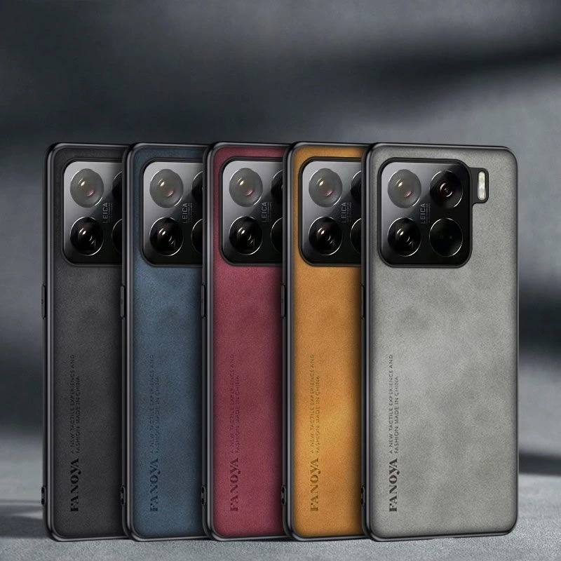 Para Xiaomi 15T Pro funda de teléfono de piel sintética lisa de oveja ...