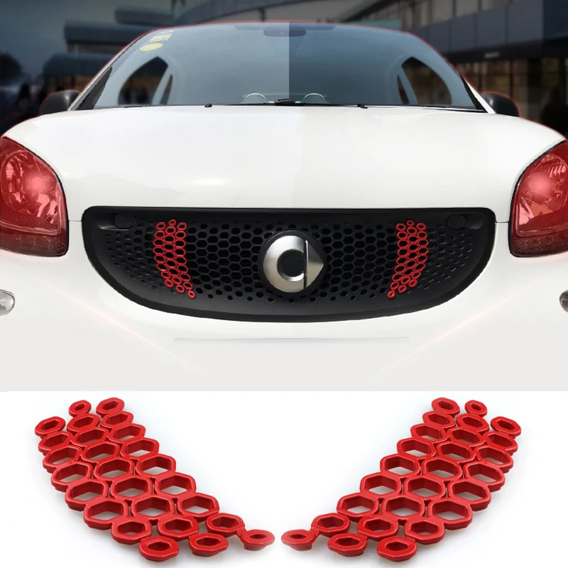 Front-Grille-Decoration-Honeycomb-Cover-Car-Stickers-For-Smart-453 ...