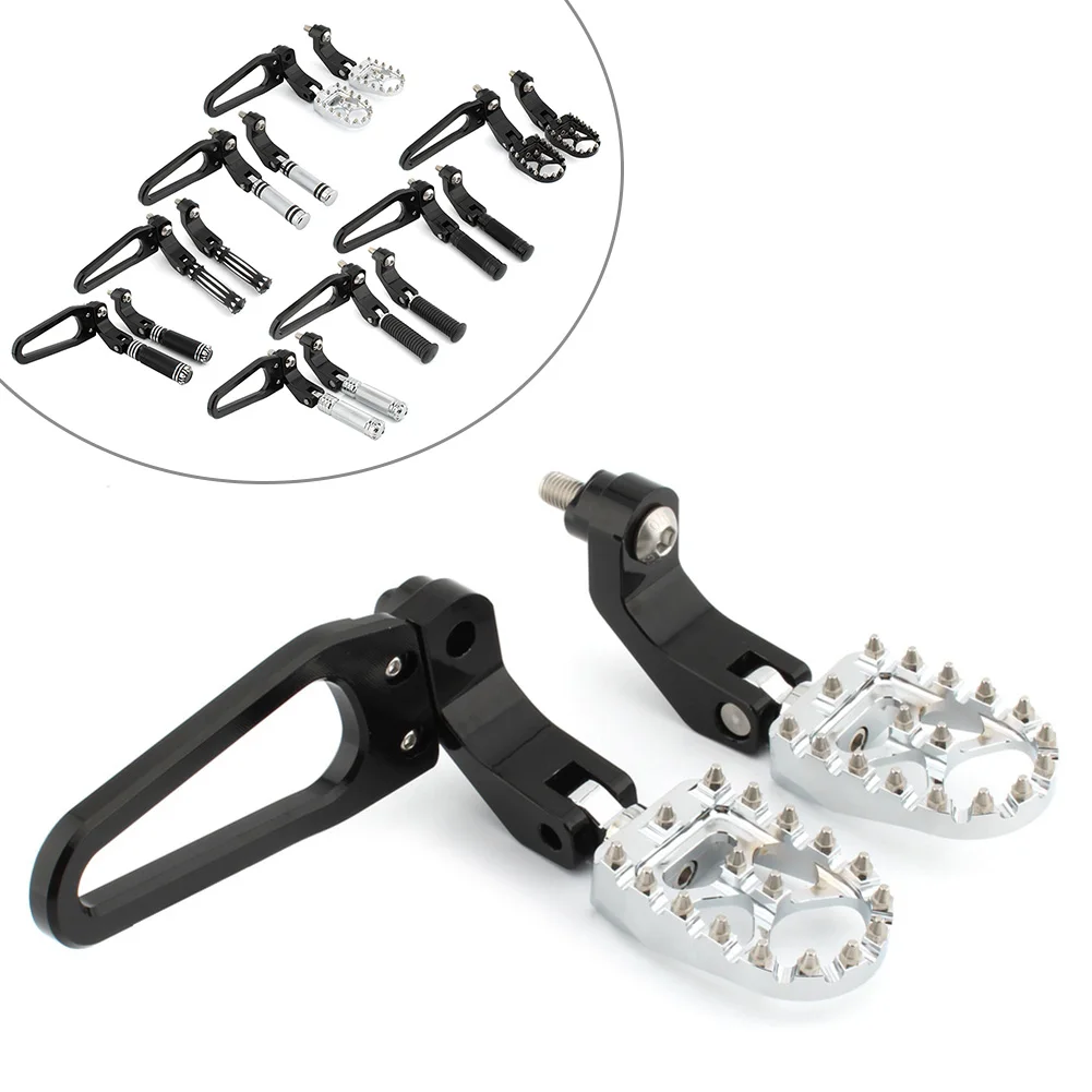 Aluminum-Motorcycle-Rear-Foot-Rests-Black-Pegs-Pedal-Passenger-Footpegs ...