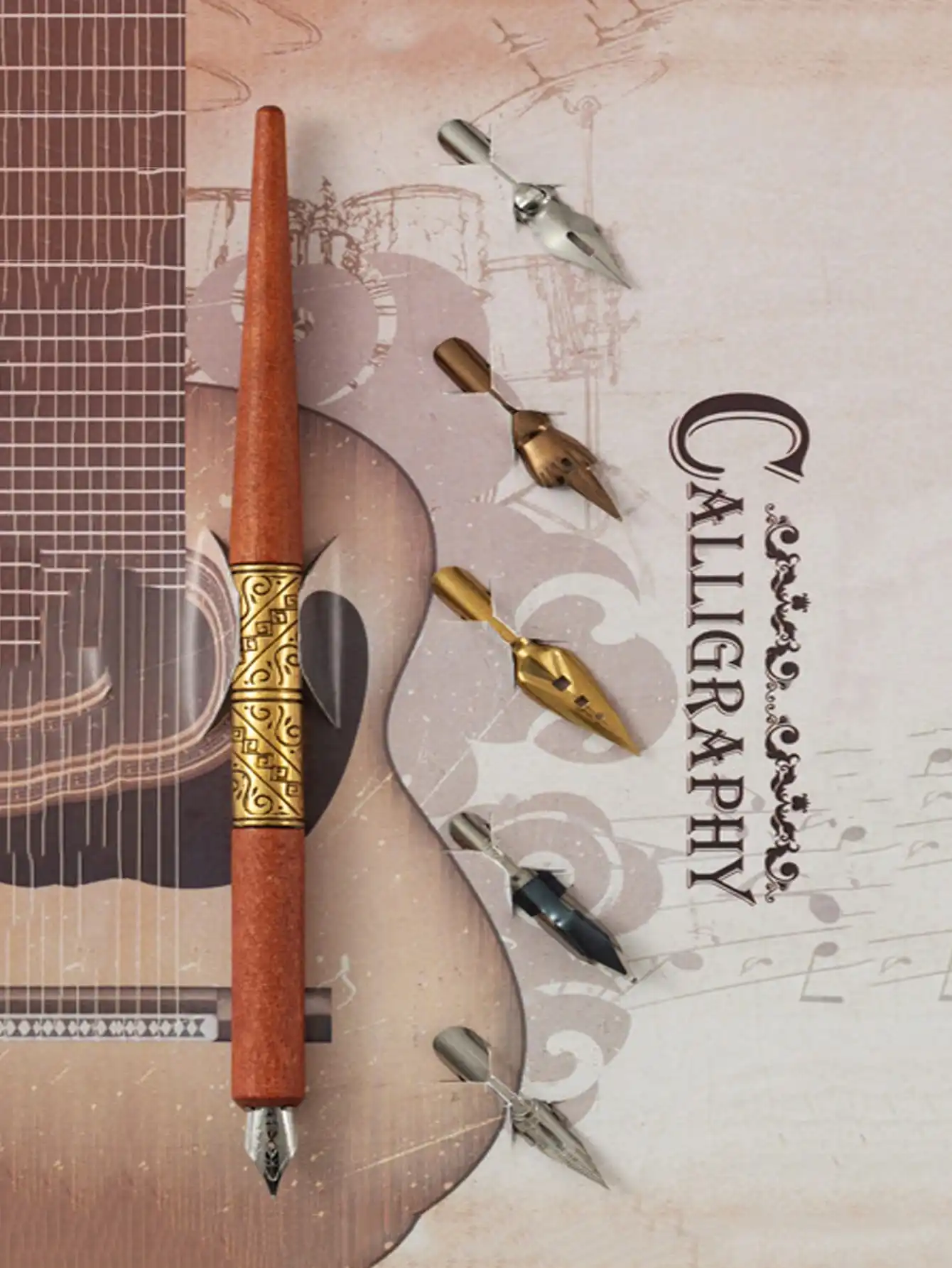 Bview-Art-Comic-Dip-Pen-Set-5-Wooden-Pen-Handler-Artist-Cartoon-Pen-Set ...