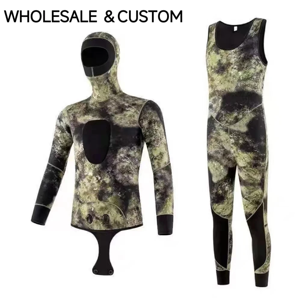 Customized-or-Wholesale-Camouflage-Wetsuit-Men-Fission-Hooded-2-Pieces ...
