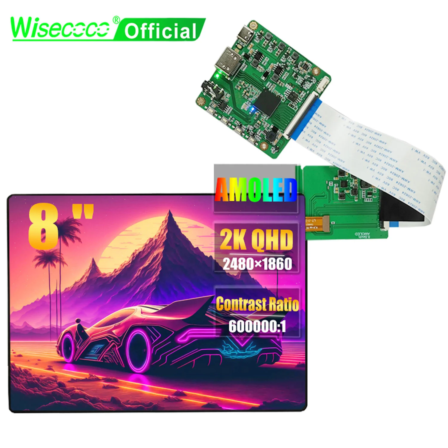 Wisecoco-8-Inch-OLED-2K-Screen-AMOLED-IPS-Display-Raspberry-Pi-Bright ...