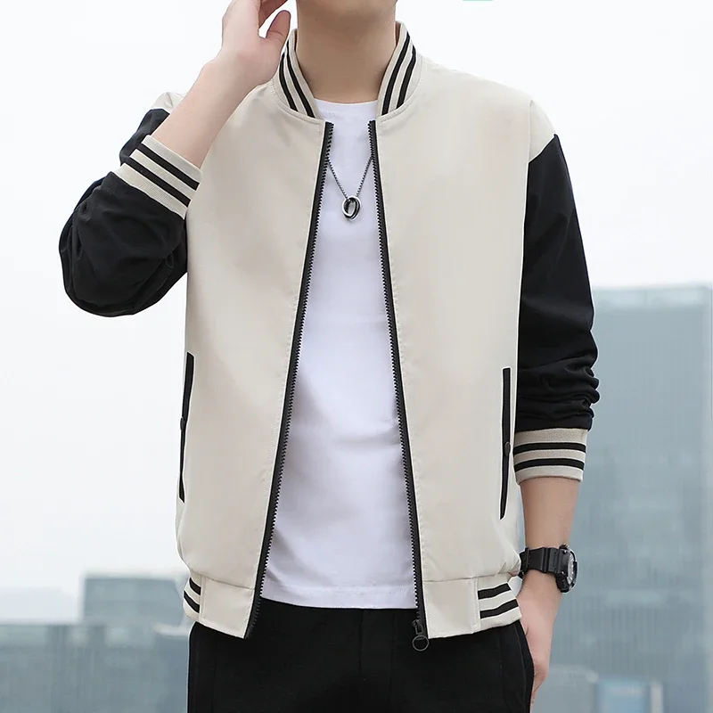 Spring-Fall-Men-s-Jacket-Baseball-Casual-Striped-Slim-Fit-Tracksuit ...