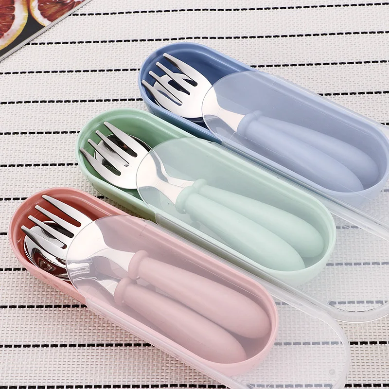 3pcs-Children-Spoon-Forks-Box-Kids-Stainless-Steel-Kids-Cutlery ...