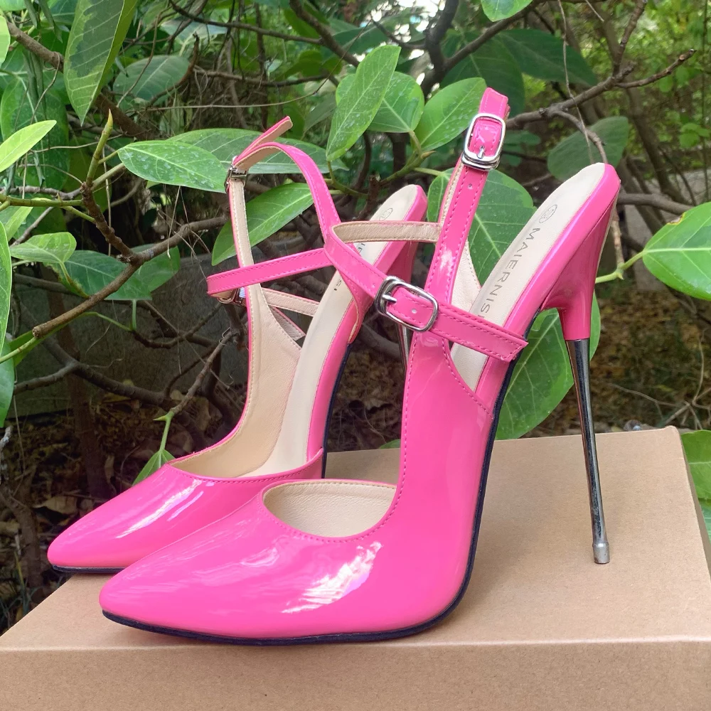 Extreme-High-Heels-Pink-Sexy-16cm-Pumps-Slip-On-Cross-Dresser-Ankle ...