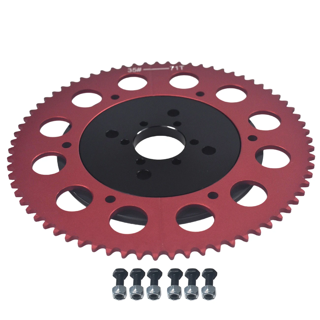 35-71T-Split-Sprocket-With-Black-Sprocket-Adapter-Kit-For-Monster-Moto ...