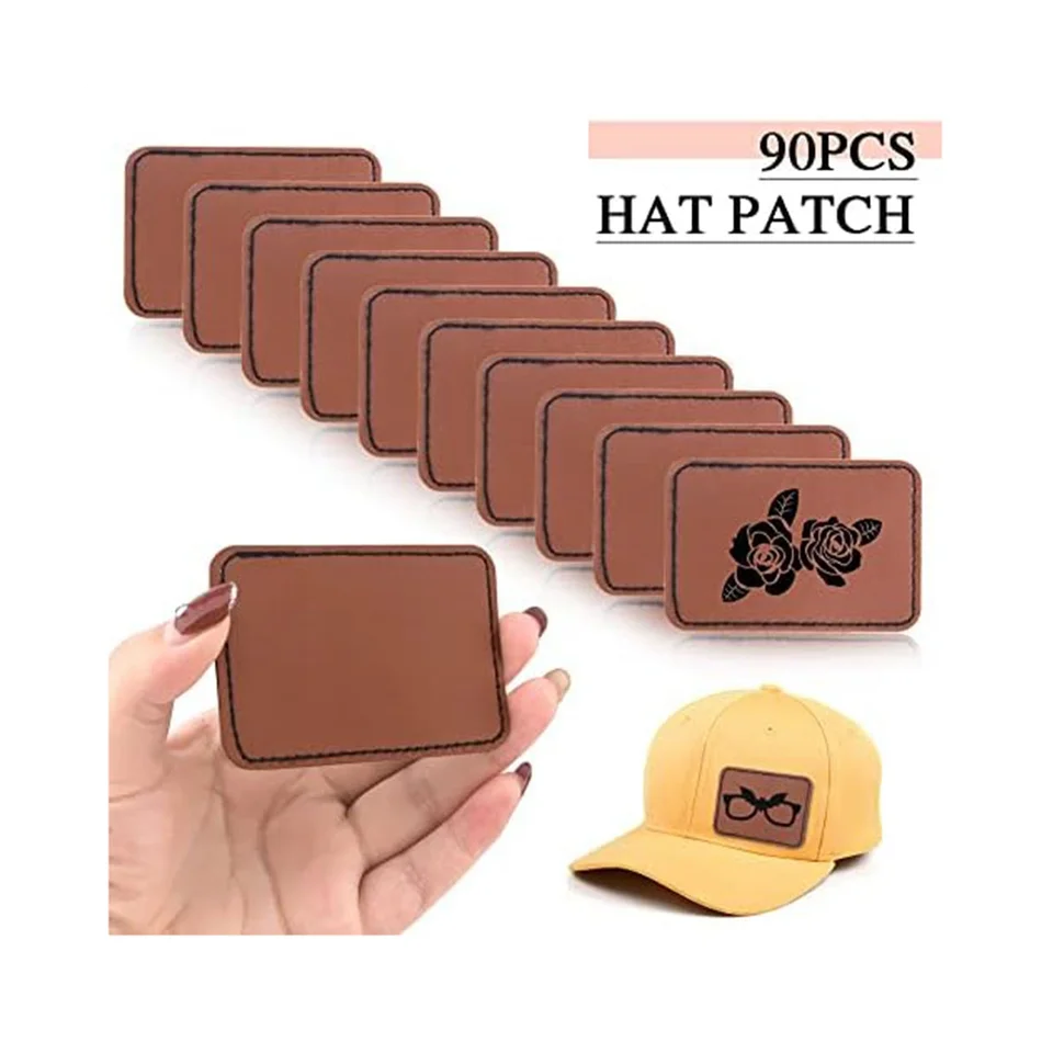 Faux Leather 120 Pieces Rustic Leatherette Hat Patches With 8 Types Of ...