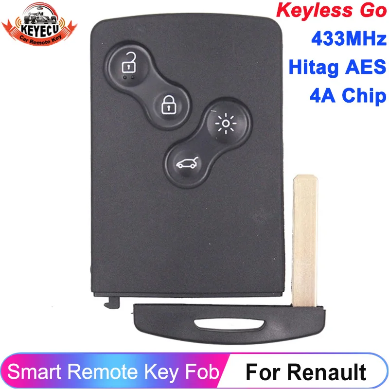 Keyecu-4-Tasten-Keyless-Eintrag-Smart-Key-4a-Chip-433MHz-285971998r-f-r ...