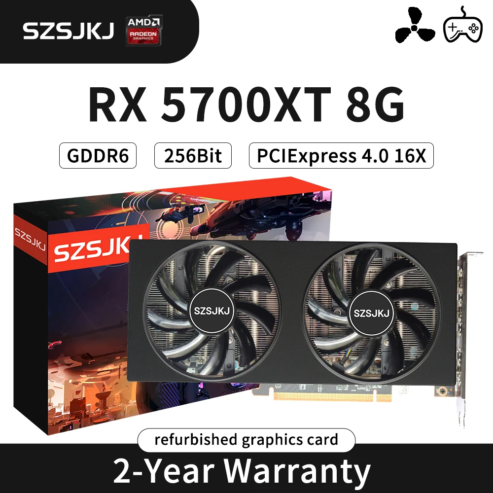 AMD-Radeon-RX-5700XT-8GB-Graphics-Card-GPU-GDDR6-256-Bit-8pin-8pin-7nm ...