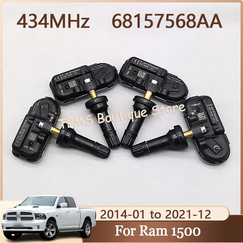 4pcs 434MHz 68157568AA Tyre Pressure Sensor For Ram 1500/2500/3500 ...