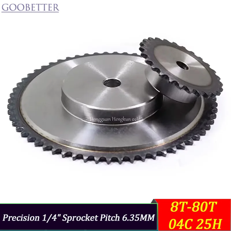 Precision 1/4" Sprocket 8T-80T 04C 25H Hardened Quenched Chain Wheel ...